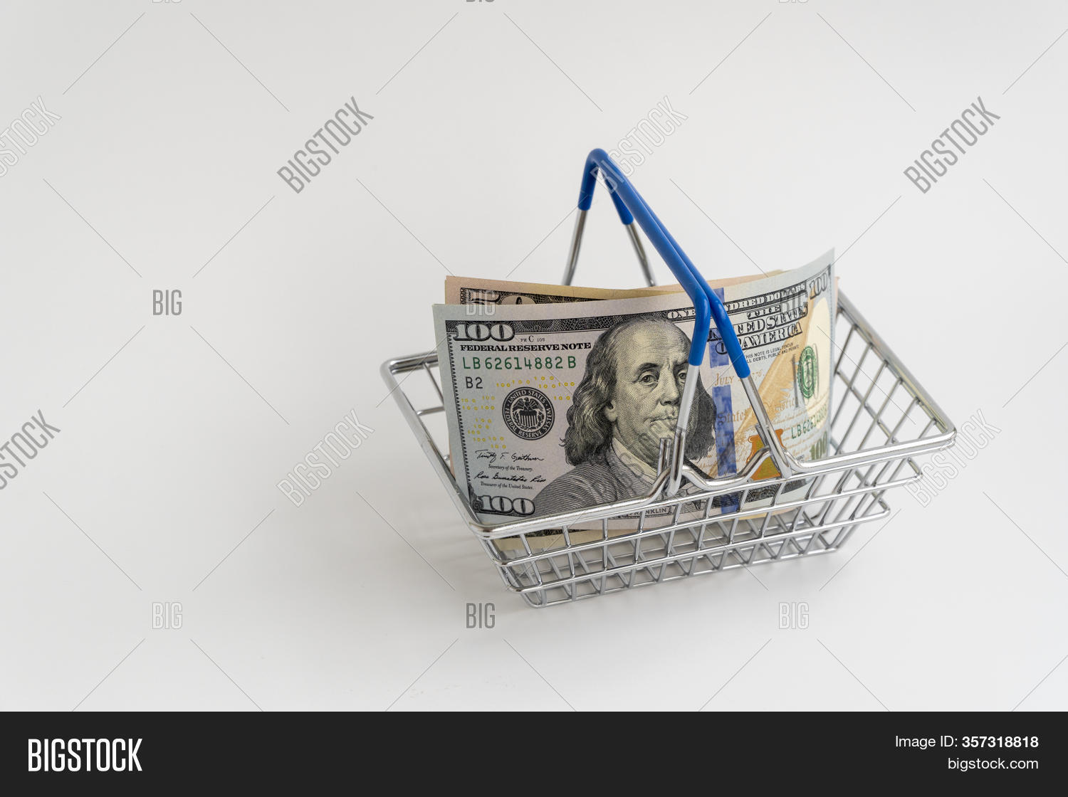 Grocery Basket Money. Image & Photo (Free Trial) | Bigstock