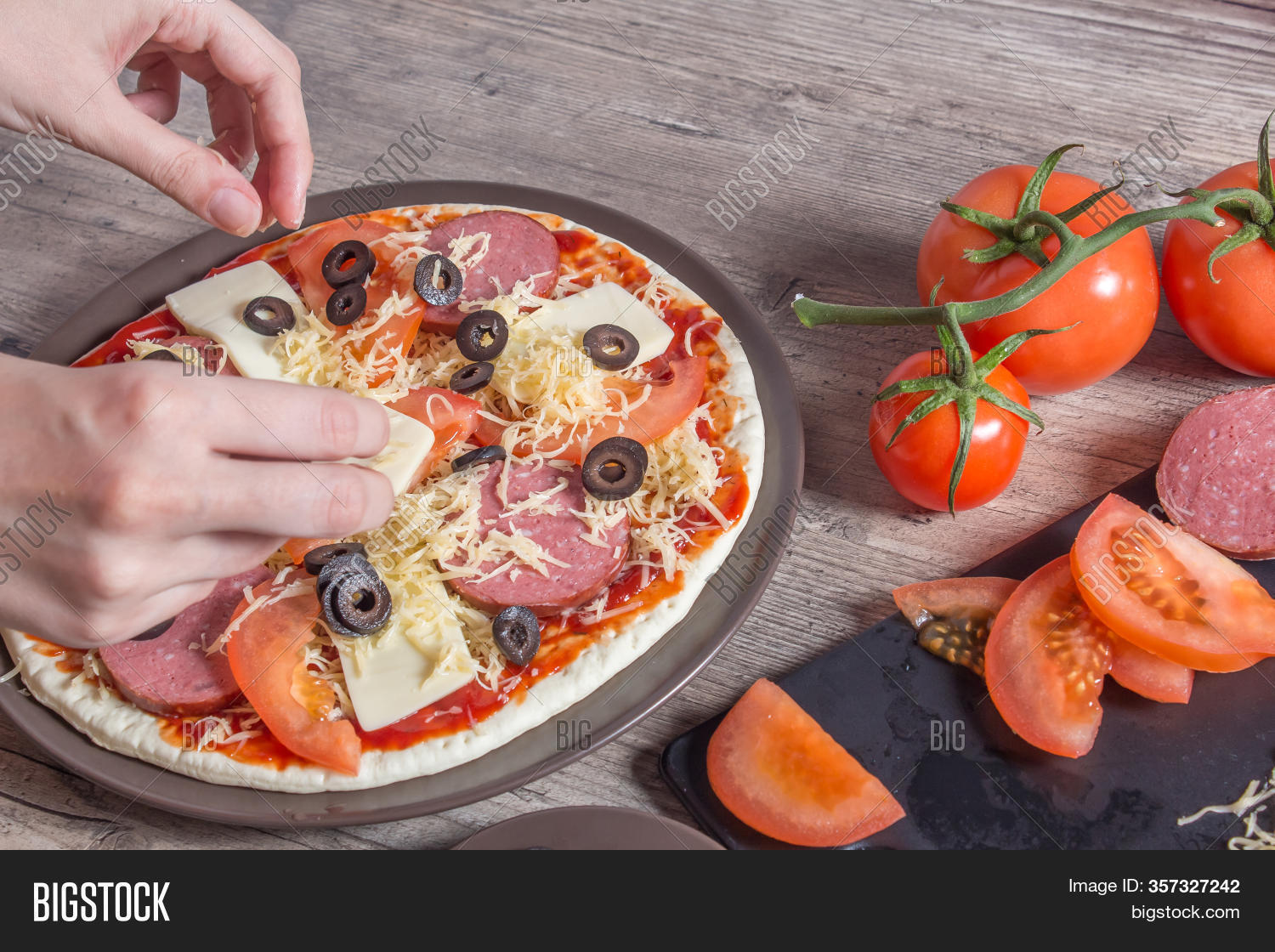 Hands Sprinkle Pizza Image & Photo (Free Trial) | Bigstock