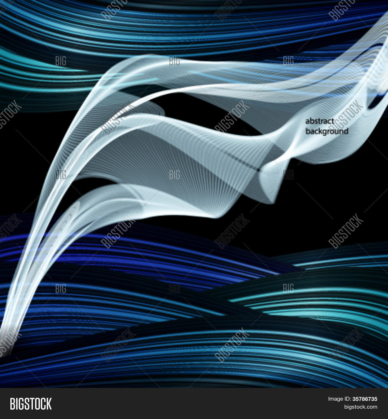Blue Dark Wave Vector Vector & Photo (Free Trial) | Bigstock