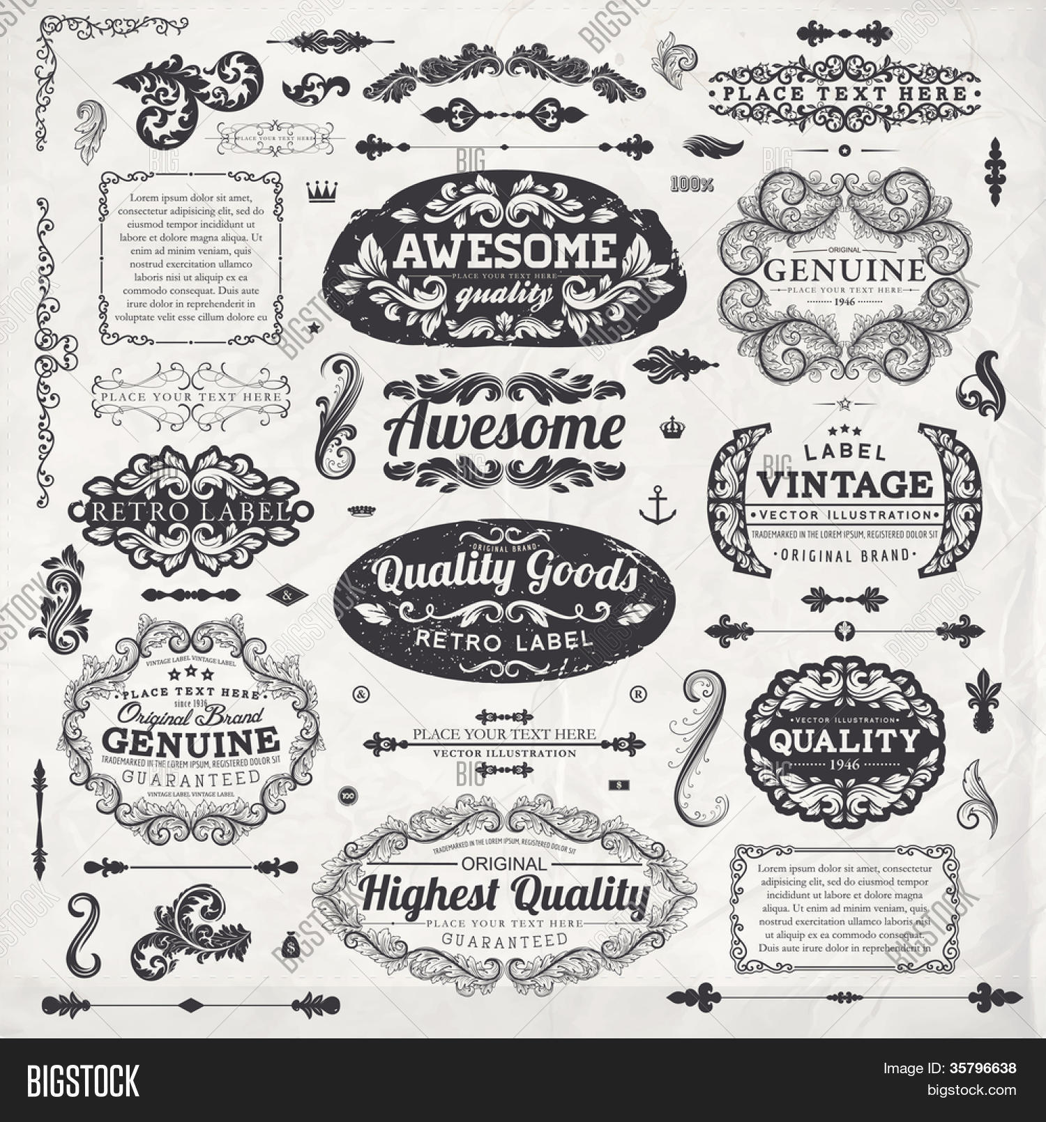 Retro Elements Vector & Photo (Free Trial) | Bigstock