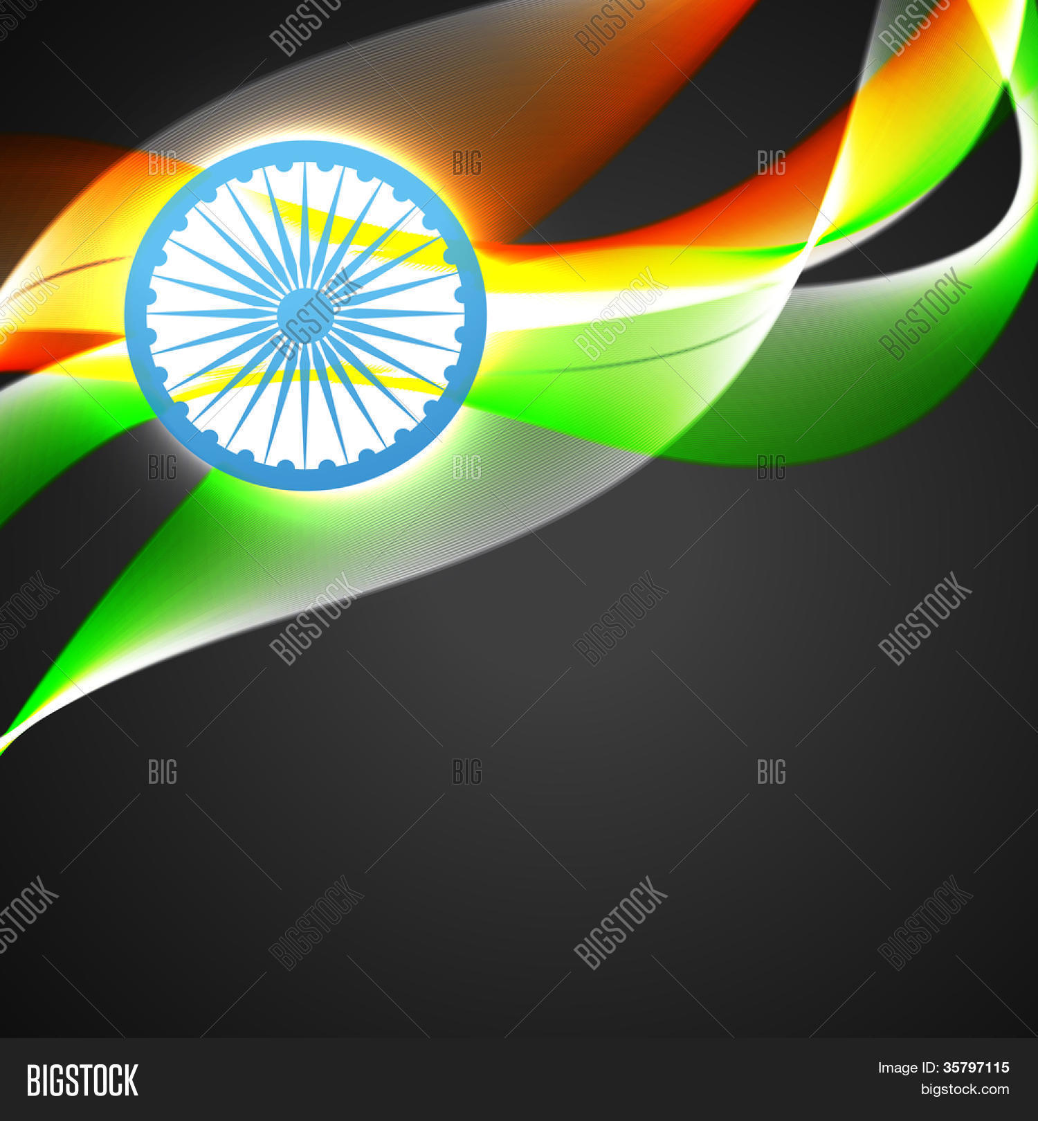 Indian Flag Wave Vector & Photo (Free Trial) | Bigstock