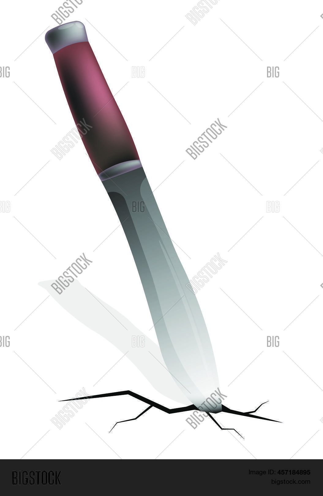 Hunting Knife Stuck Vector & Photo (Free Trial) | Bigstock