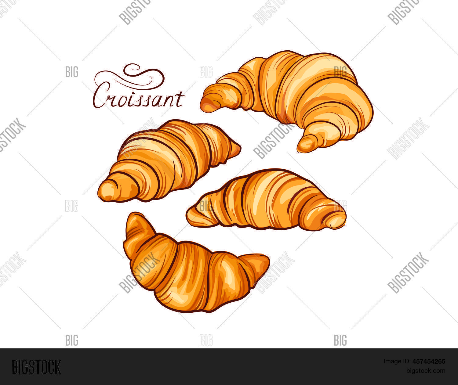 Croissant French Food Vector & Photo (Free Trial) | Bigstock