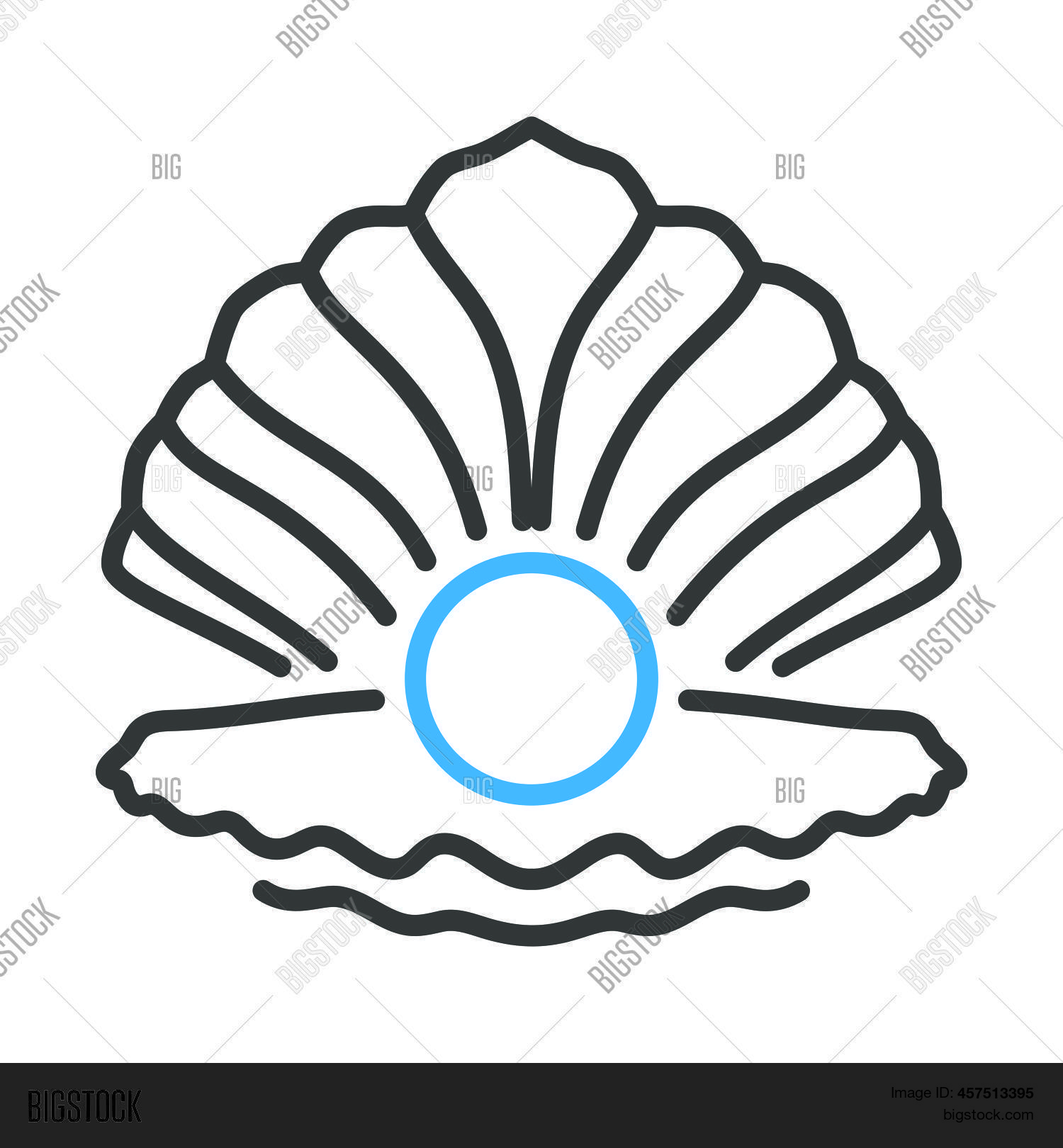 Open Seashell Icon. Vector & Photo (Free Trial) | Bigstock