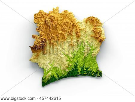 Ivory Coast Map Shaded Image & Photo (Free Trial) | Bigstock