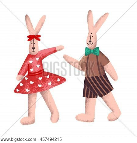 Cute Rabbits Dance. Vector & Photo (Free Trial) | Bigstock