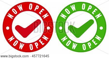 Now Open Sticker Vector & Photo (Free Trial) | Bigstock