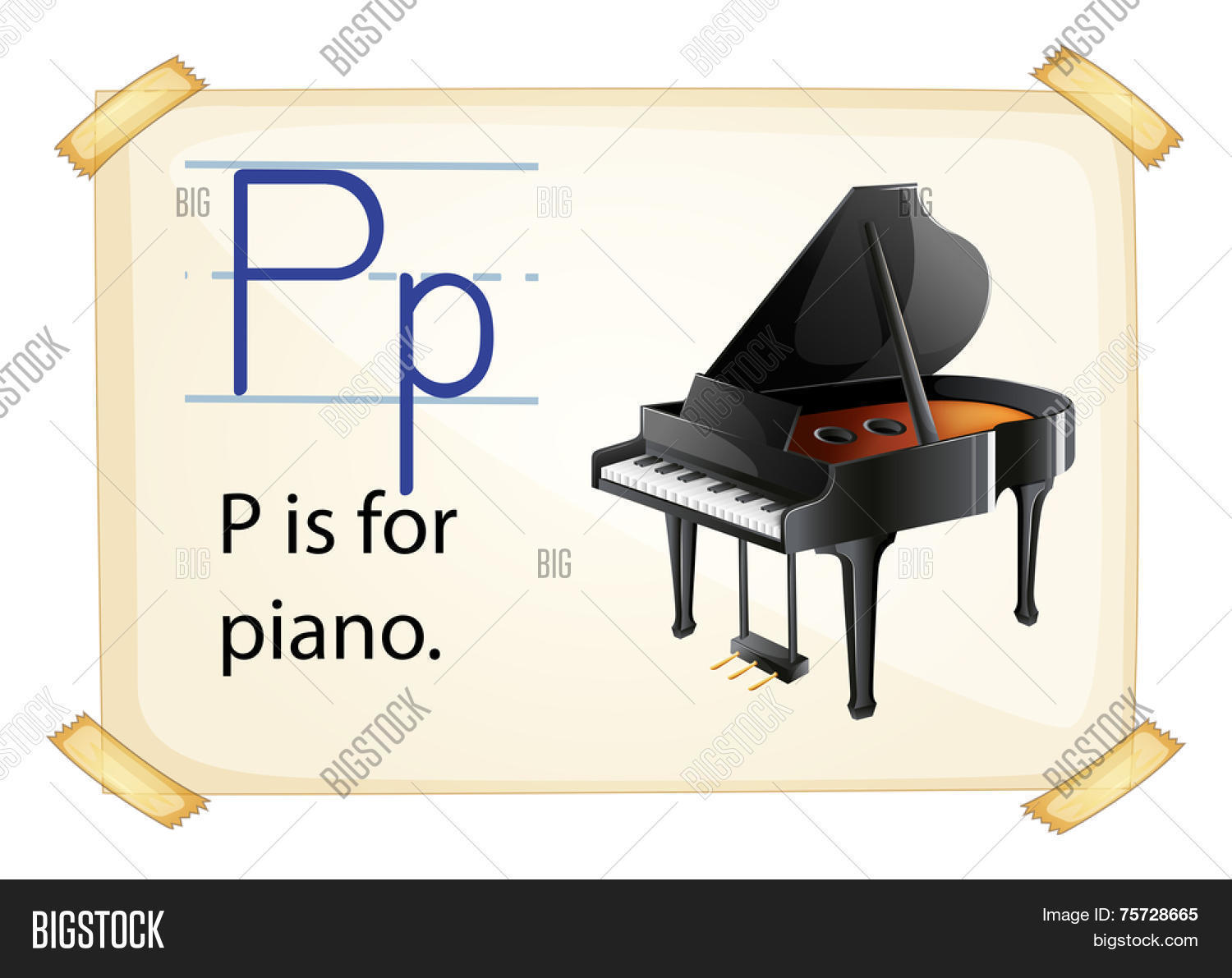 Letter P Piano On Vector & Photo (Free Trial) | Bigstock