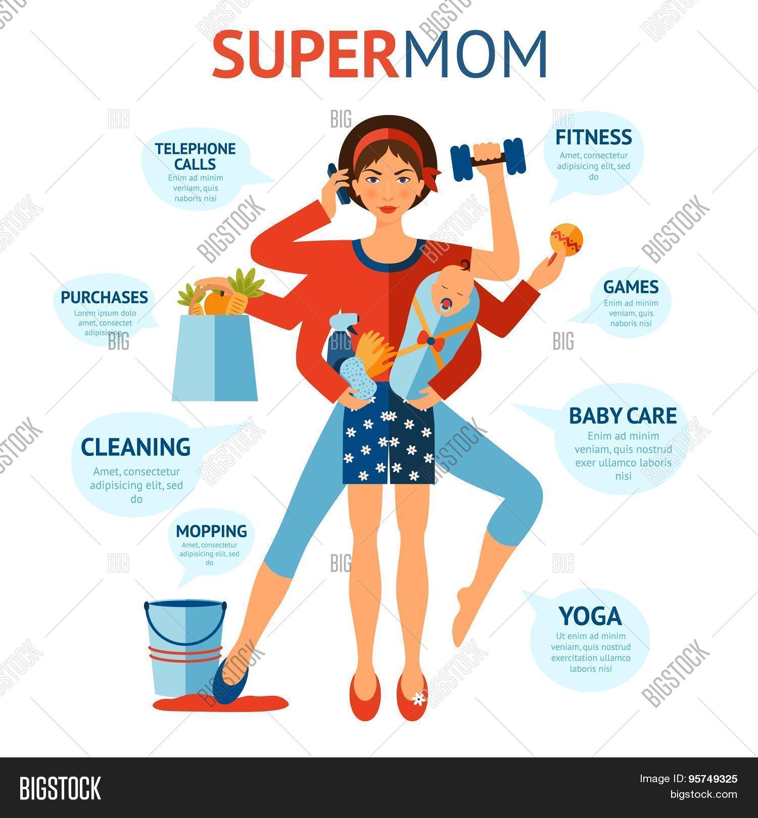 Super Mom Concept Vector & Photo (Free Trial) | Bigstock