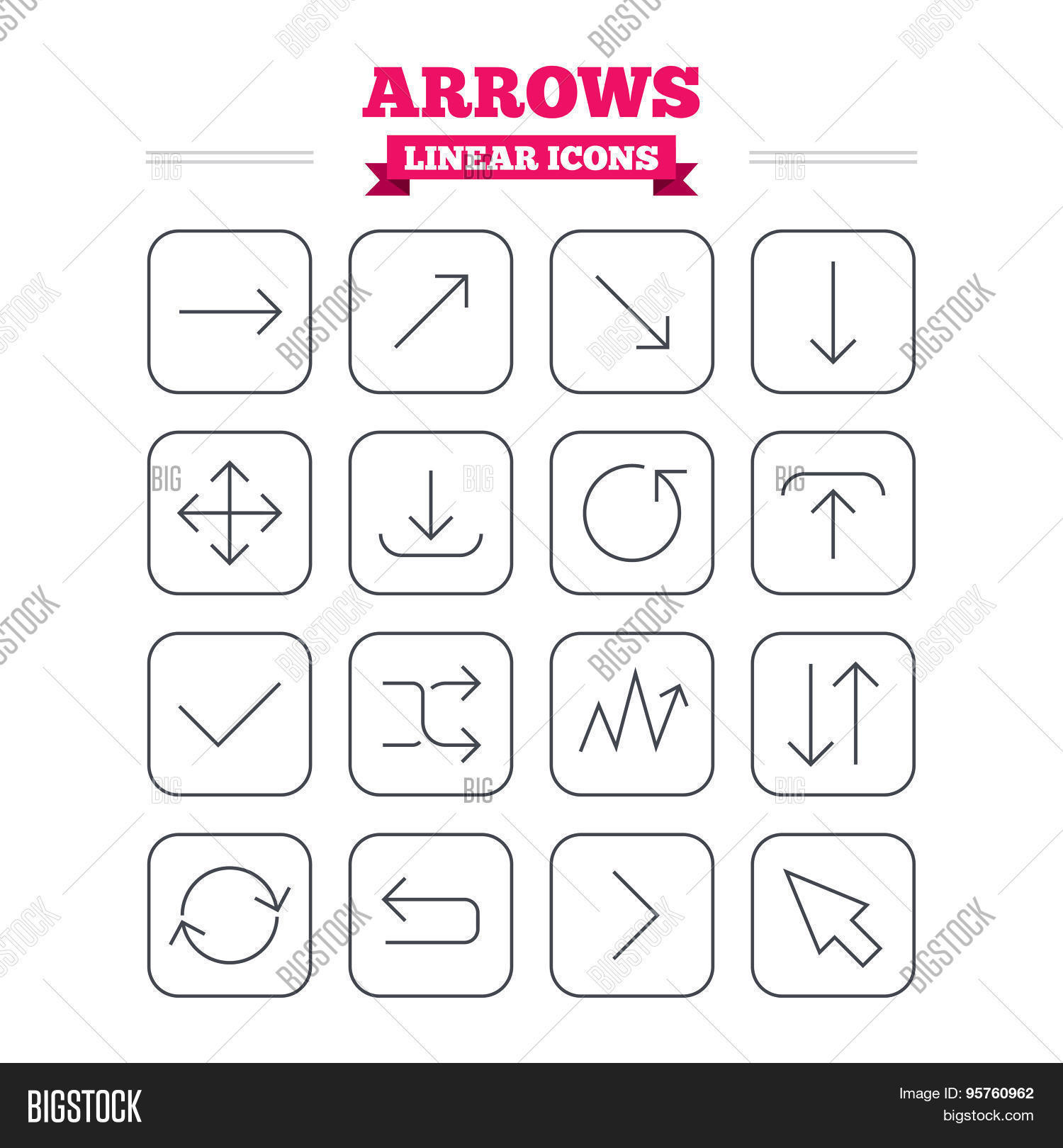 Arrows Linear Icons Vector & Photo (Free Trial) | Bigstock