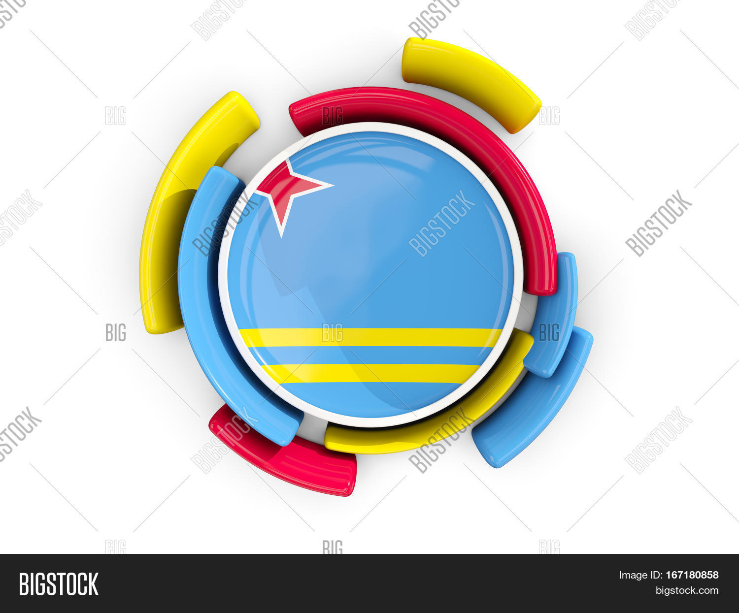 Round Flag Aruba Color Image & Photo (Free Trial) | Bigstock