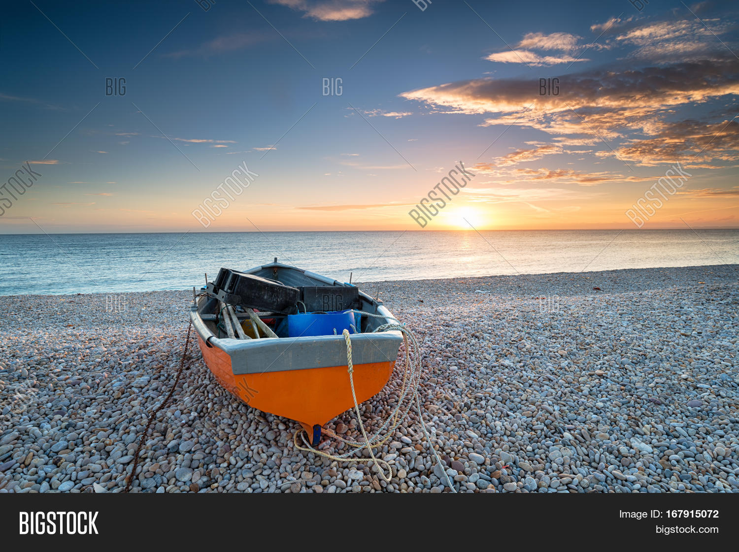 Orange Boat Sunset Image & Photo (Free Trial) | Bigstock