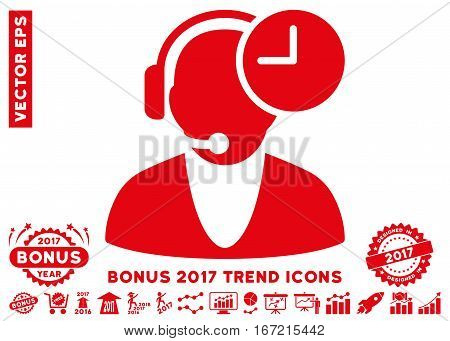 Red Operator Time Vector & Photo (Free Trial) | Bigstock