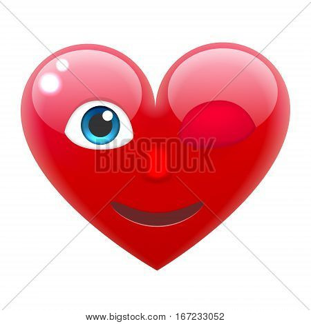Winking Heart Smile Vector & Photo (Free Trial) | Bigstock