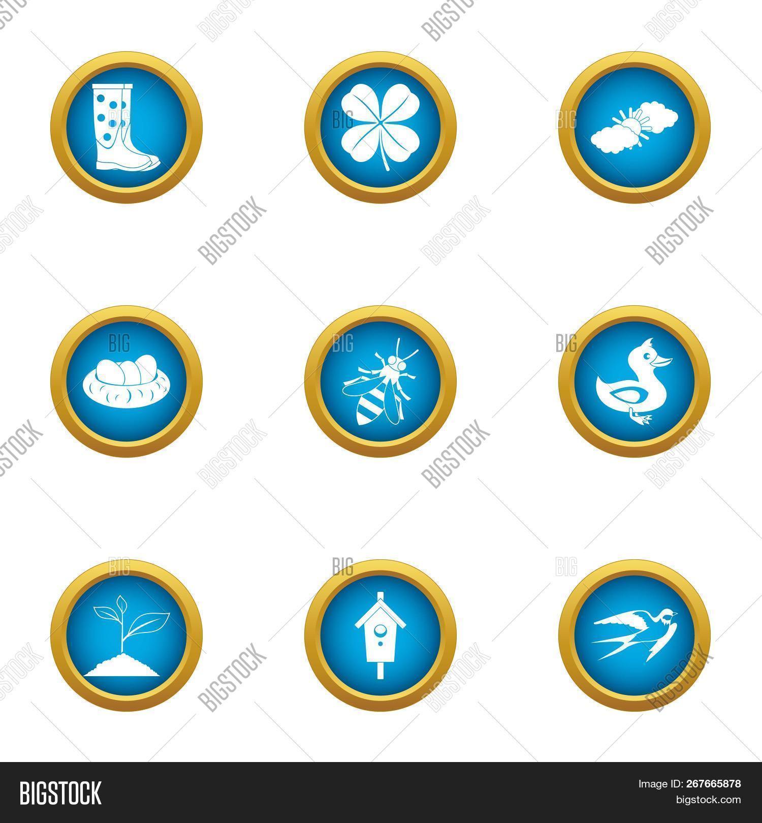 Suburb Icons Set. Flat Image & Photo (Free Trial) | Bigstock
