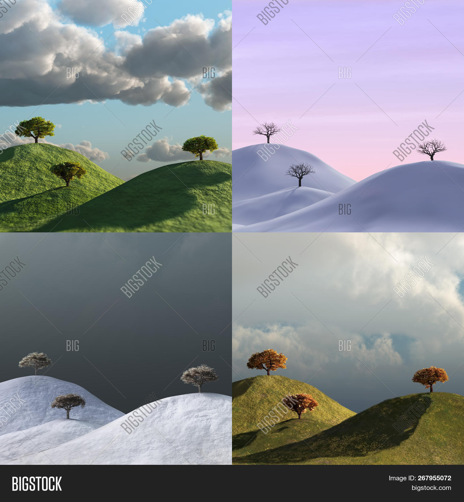 4 Seasons, Trees Image & Photo (Free Trial) | Bigstock