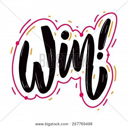 Win Lettering Banner Vector & Photo (Free Trial) | Bigstock