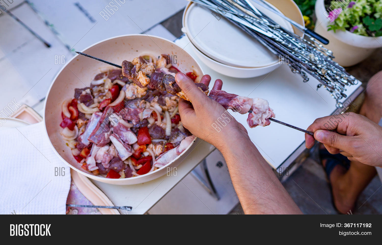 Hands Man Putting Meat Image & Photo (Free Trial) | Bigstock