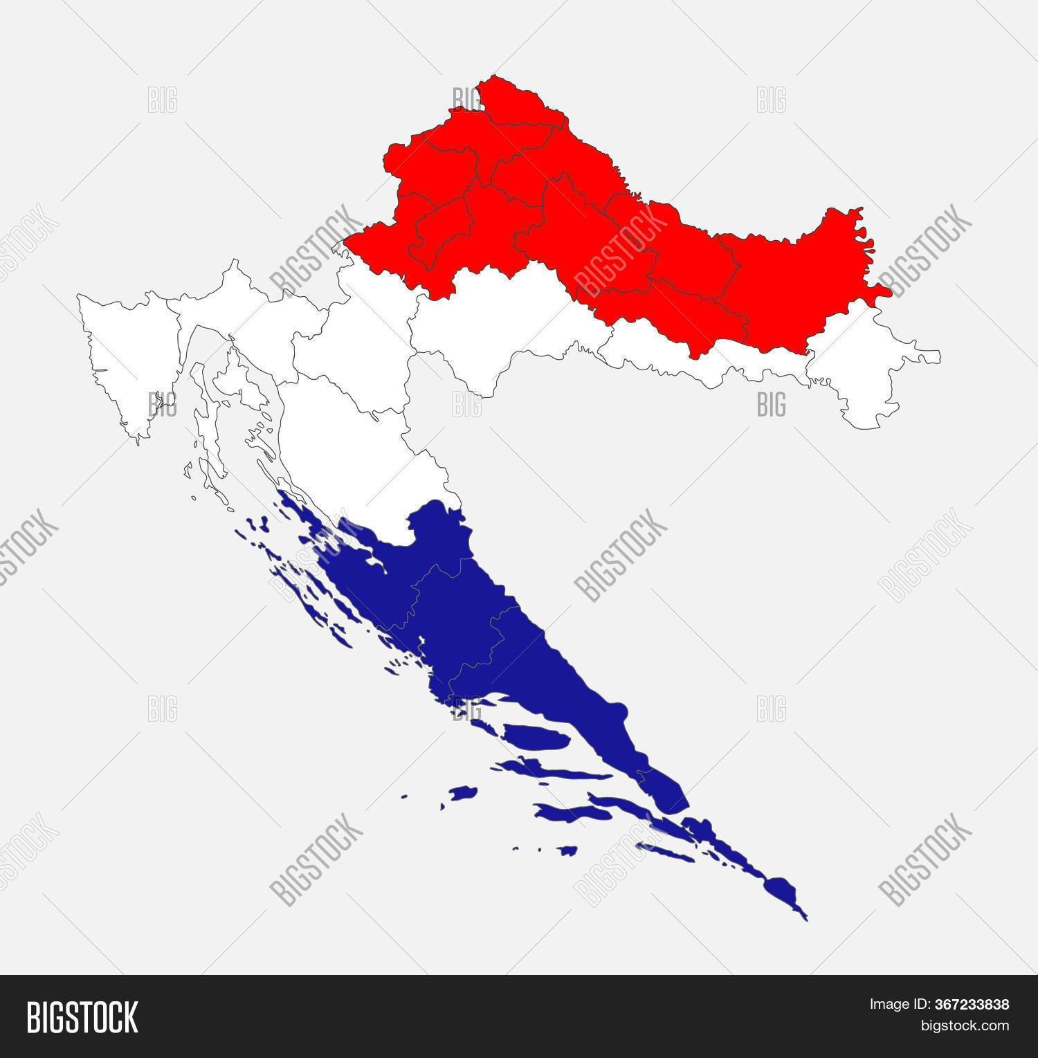 Map Croatia Colors Image & Photo (Free Trial) | Bigstock