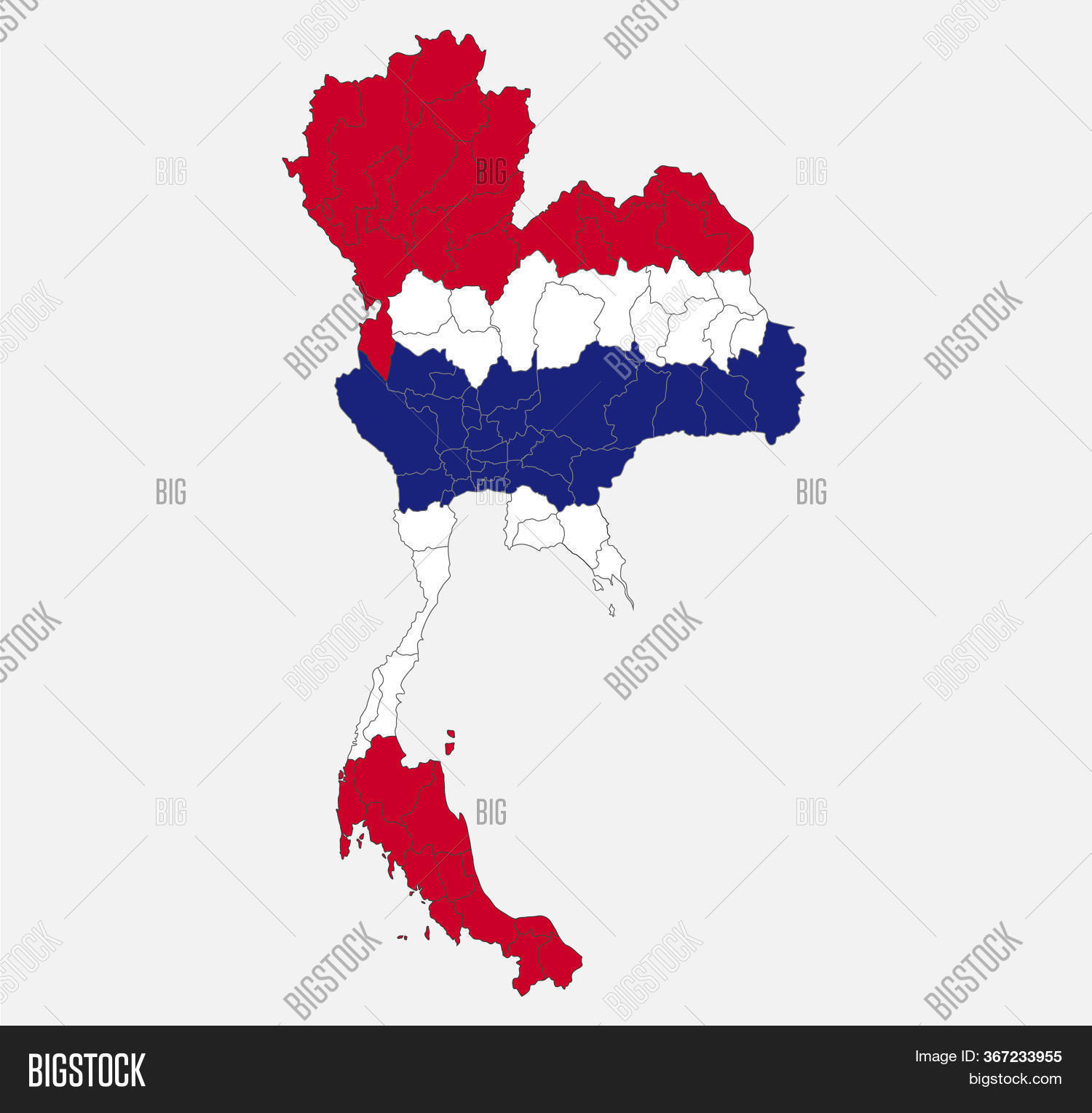 Map Thailand Colors Image & Photo (Free Trial) | Bigstock