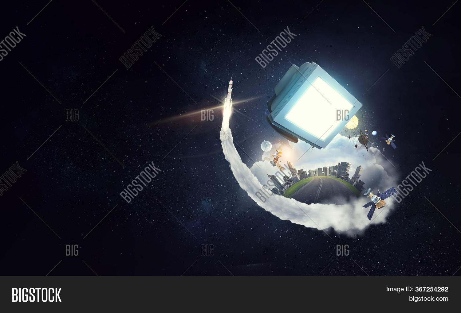 Retro Pc Screen Flying Image & Photo (Free Trial) | Bigstock