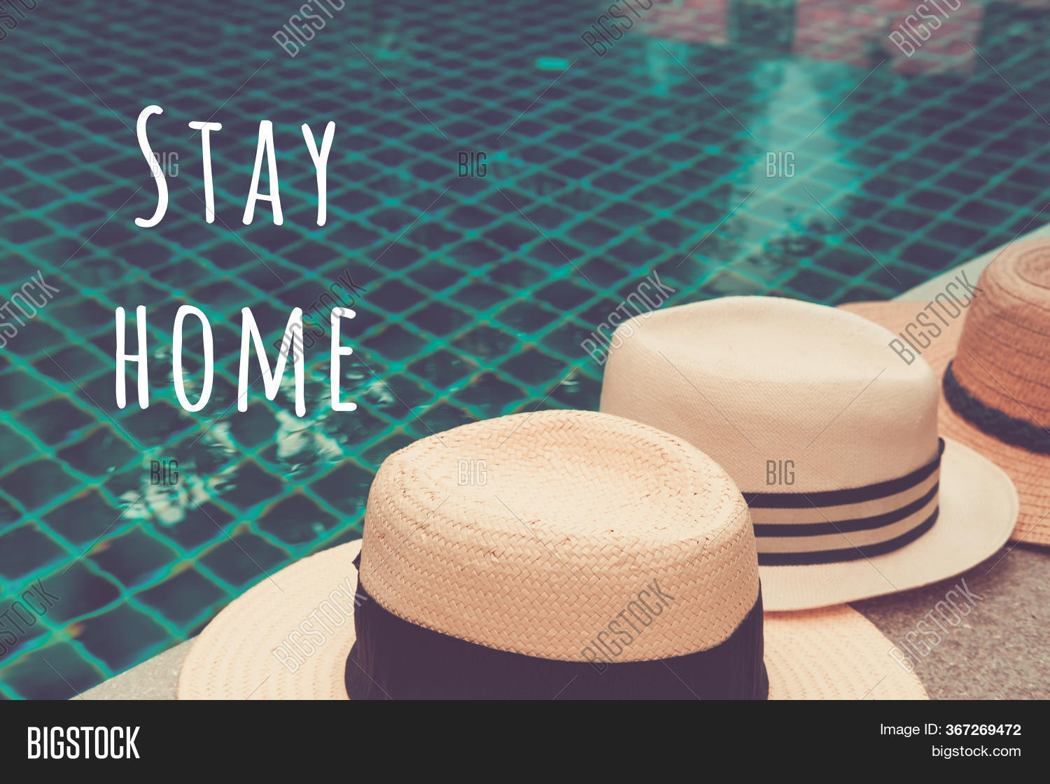 Straw Hats Pool Edge Image & Photo (Free Trial) | Bigstock