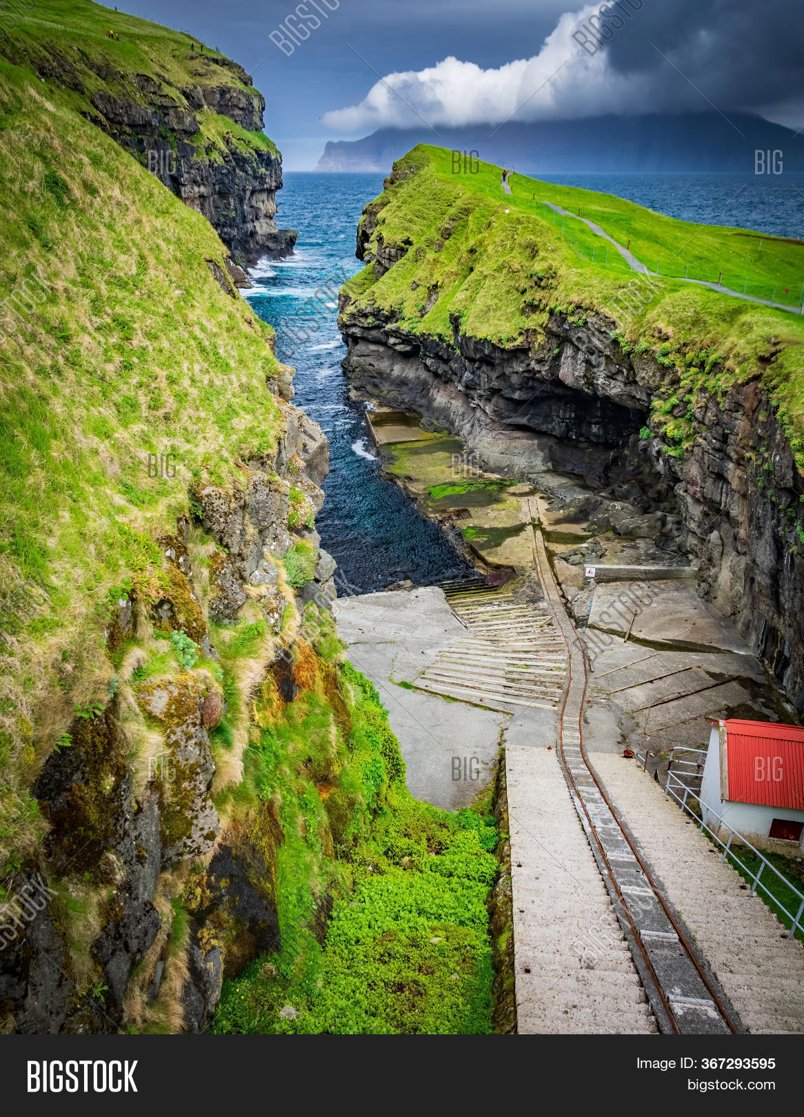 Gjogv Harbour Top View Image & Photo (Free Trial) | Bigstock