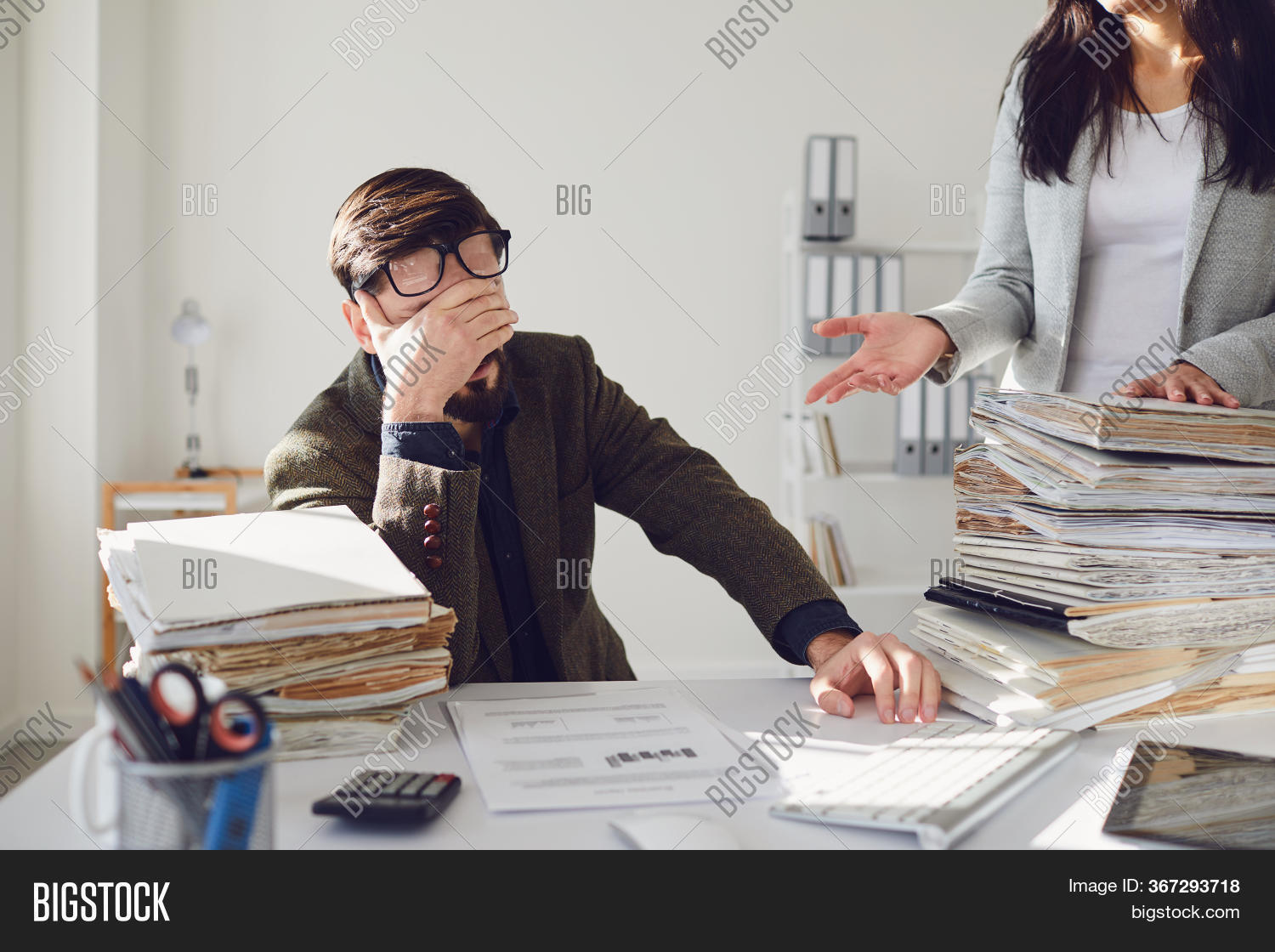 Unhappy Office Worker