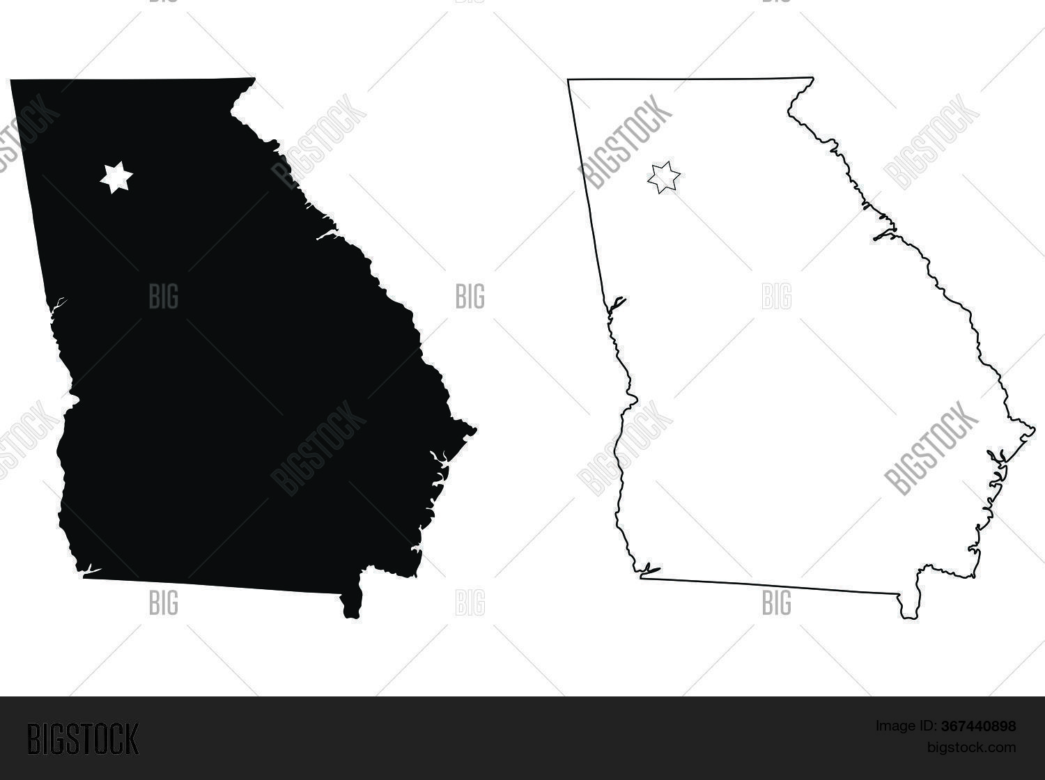 Georgia Ga State Map Vector & Photo (Free Trial) | Bigstock