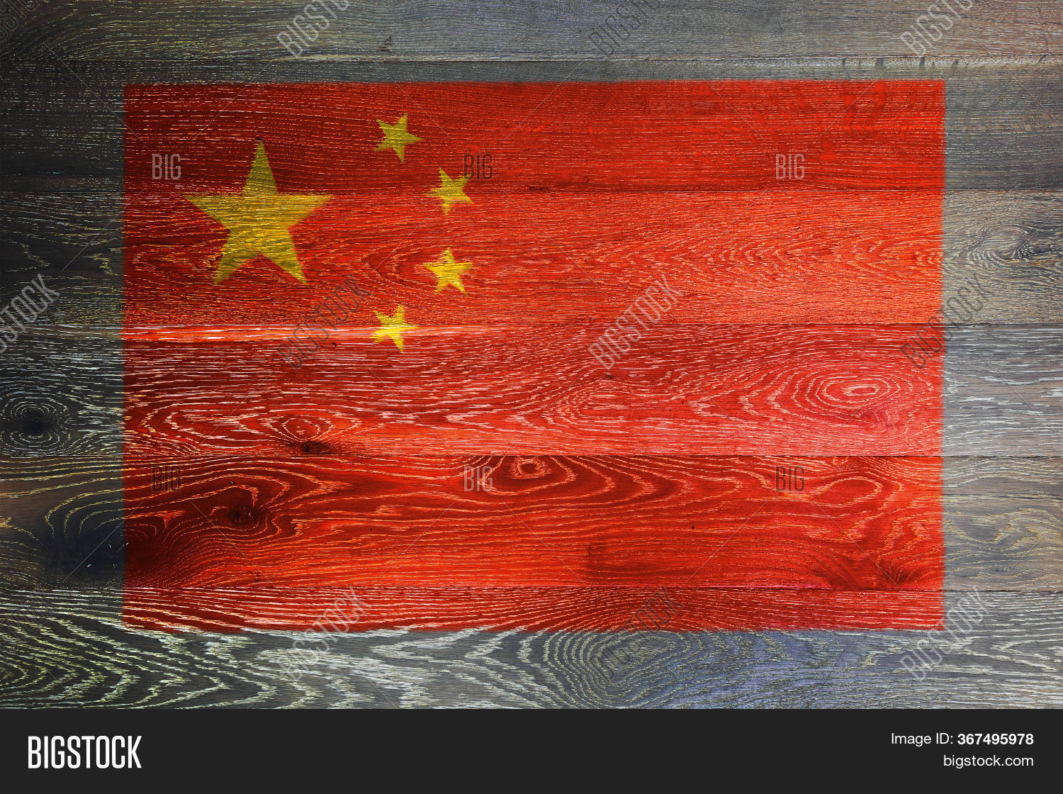 China Flag On Rustic Image & Photo (Free Trial) | Bigstock