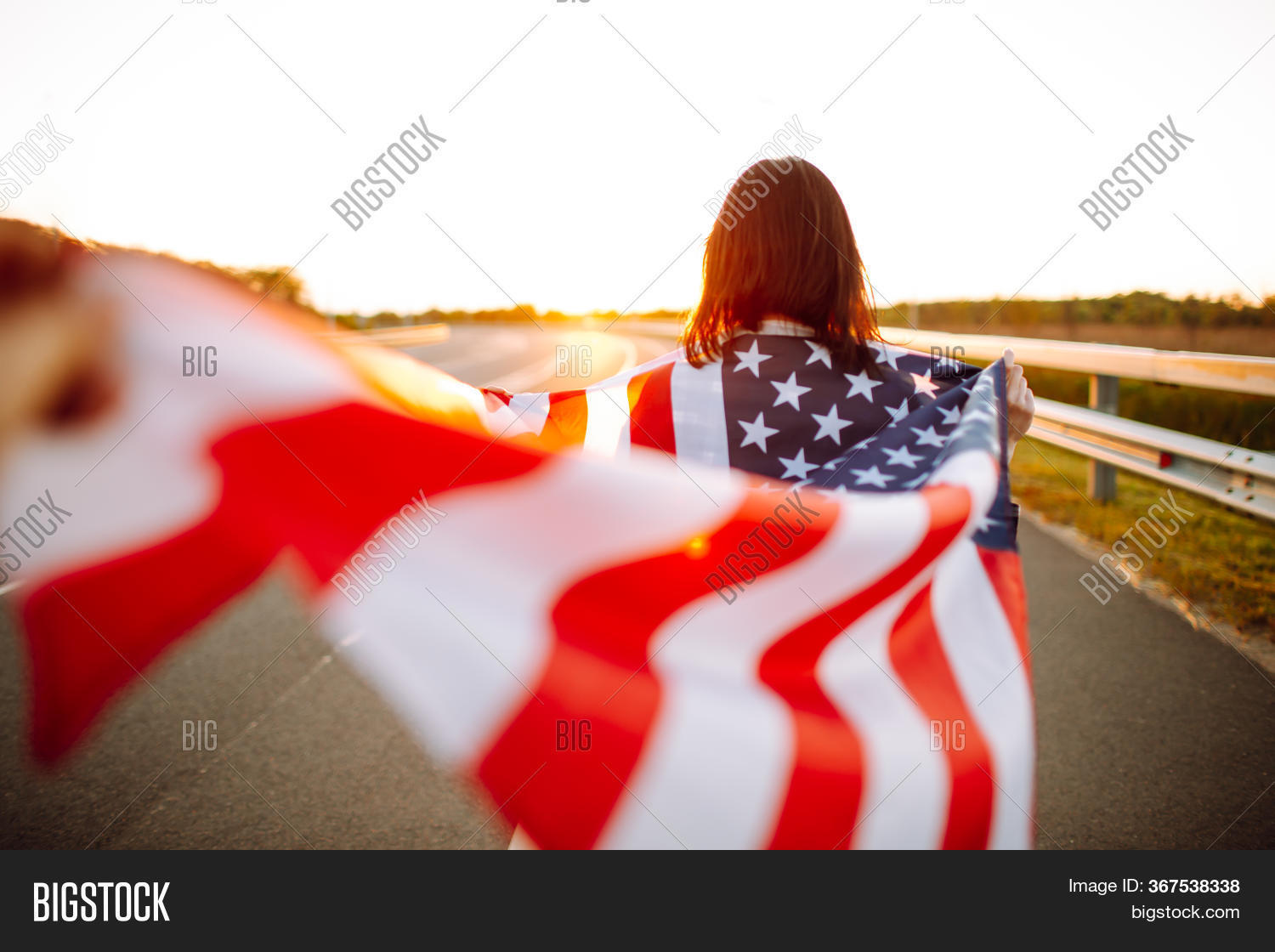Woman Holding Usa Flag Image & Photo (Free Trial) | Bigstock