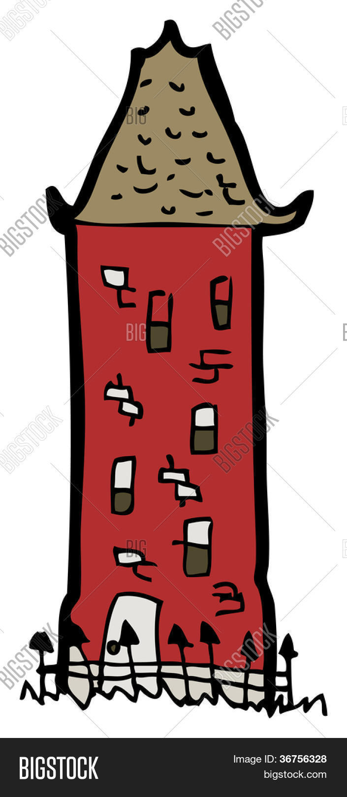 Tall Old House Cartoon Image & Photo (Free Trial) | Bigstock