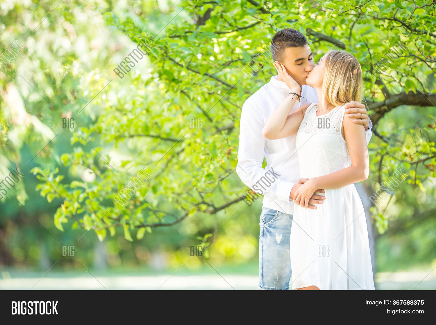 Young Couple Kissing Image & Photo (Free Trial) | Bigstock