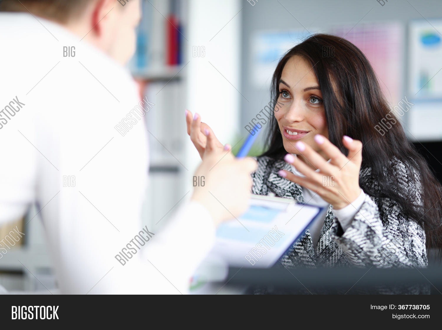 Woman Office Helps Man Image & Photo (Free Trial) | Bigstock