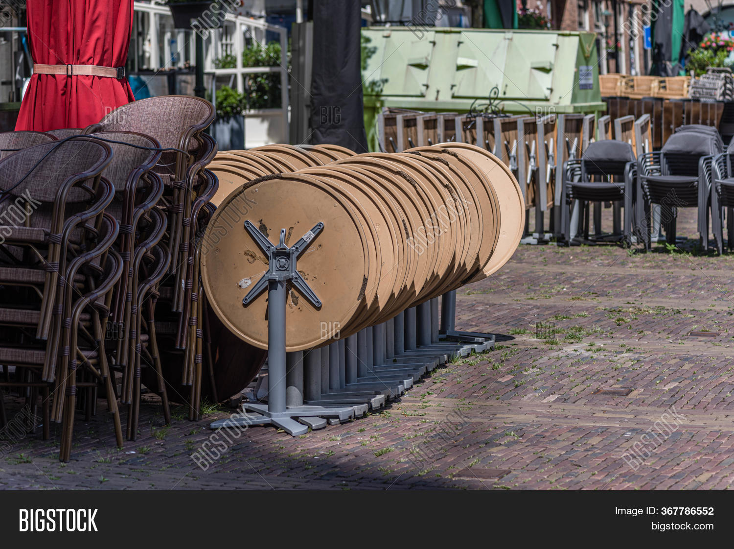 Tables Chairs Piled On Image & Photo (Free Trial) | Bigstock