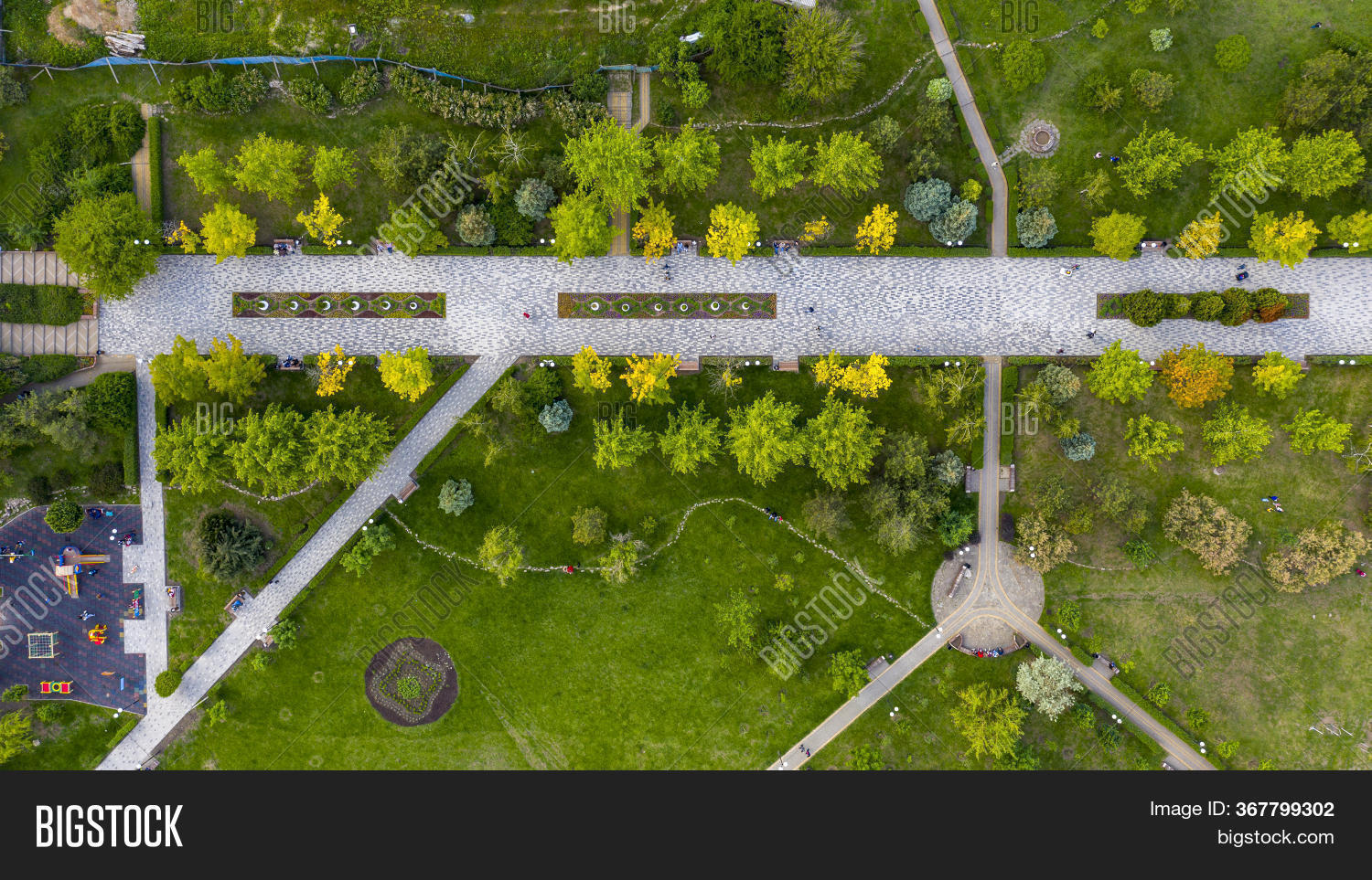 Aerial View Park Alley Image & Photo (Free Trial) | Bigstock