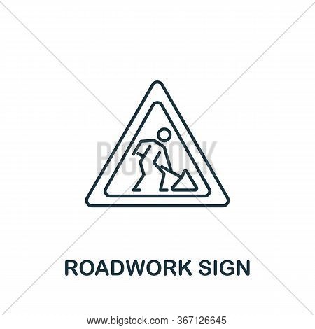 Roadwork Sign Icon Vector & Photo (Free Trial) | Bigstock