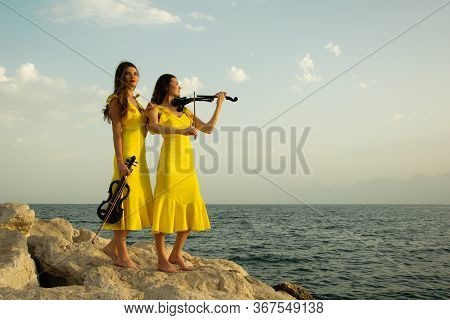 Two Beautiful Twin Image & Photo (Free Trial) | Bigstock