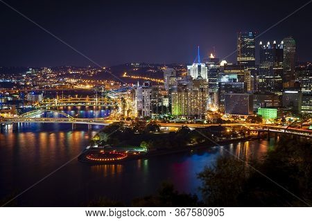 City Pittsburgh, Night Image & Photo (Free Trial) | Bigstock