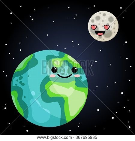 Cute Kawaii Earth Vector & Photo (Free Trial) | Bigstock