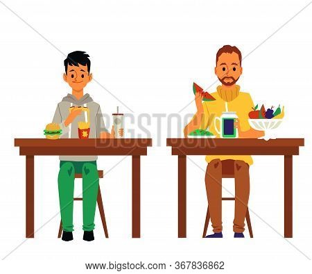 Two Men Eating Vector & Photo (Free Trial) | Bigstock