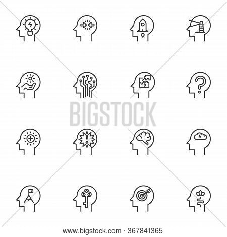 Psychology Line Icons Vector & Photo (Free Trial) | Bigstock