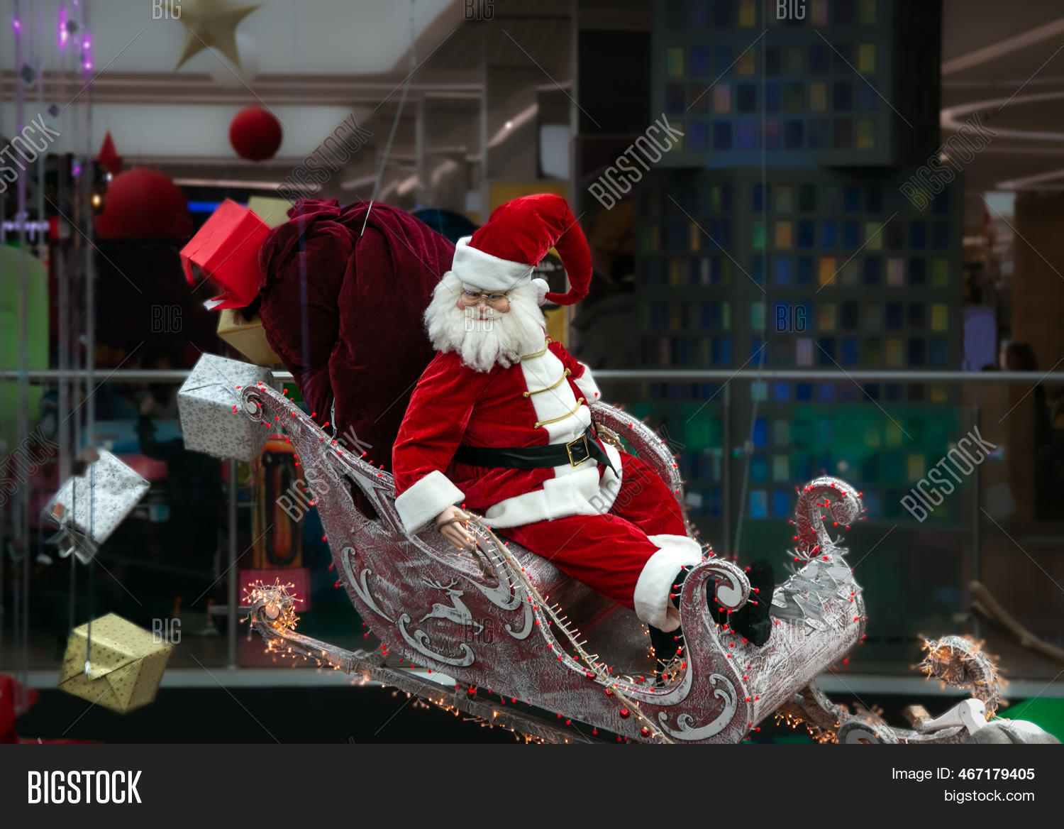 Santa Claus On Sleigh Image & Photo (Free Trial) | Bigstock