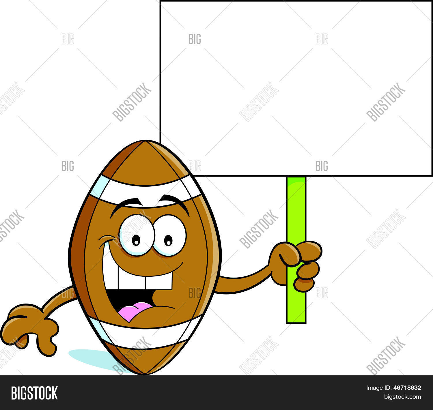 Cartoon Football Sign Vector & Photo (Free Trial) | Bigstock