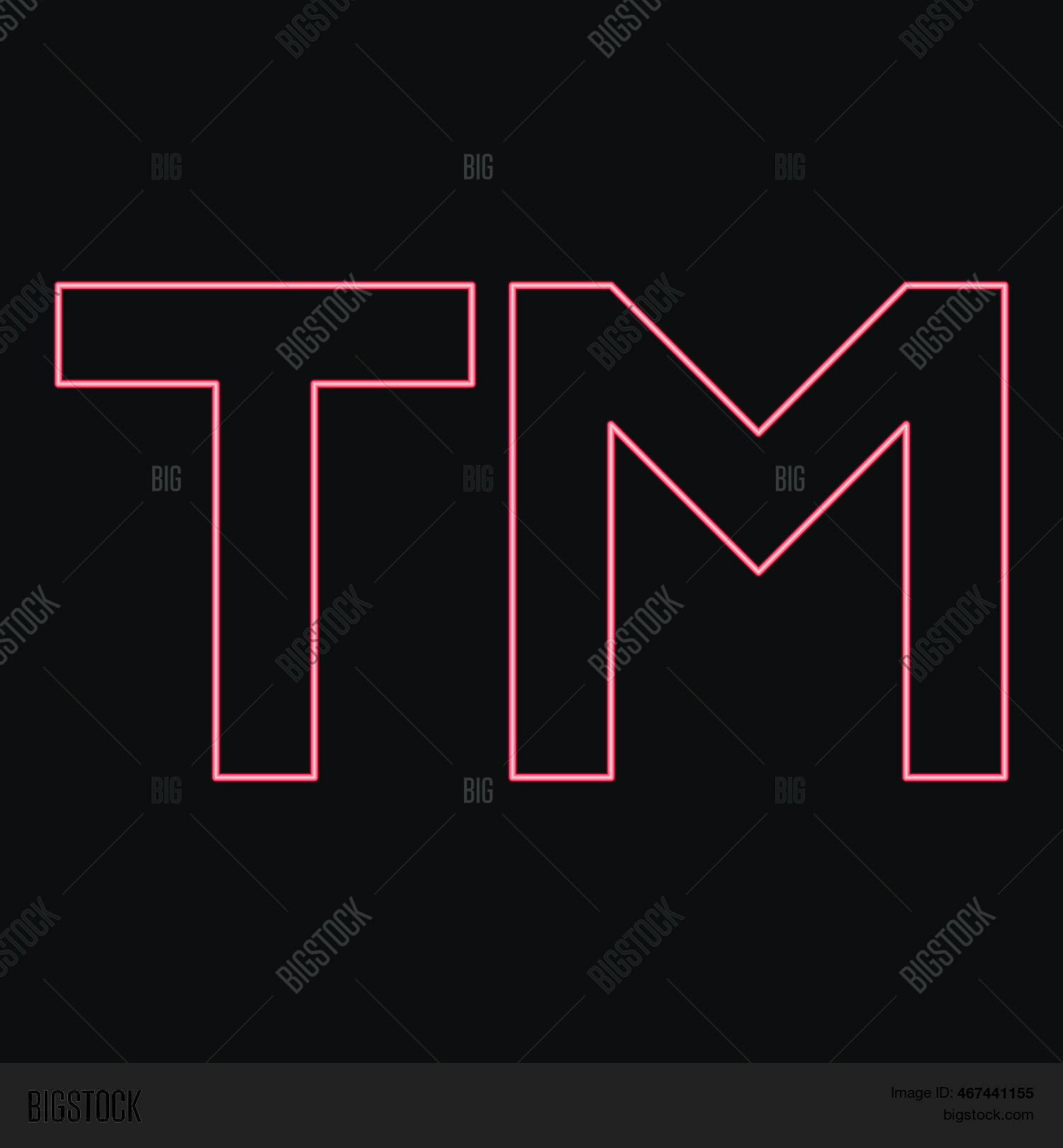 Neon Tm Letter Vector & Photo (Free Trial) | Bigstock