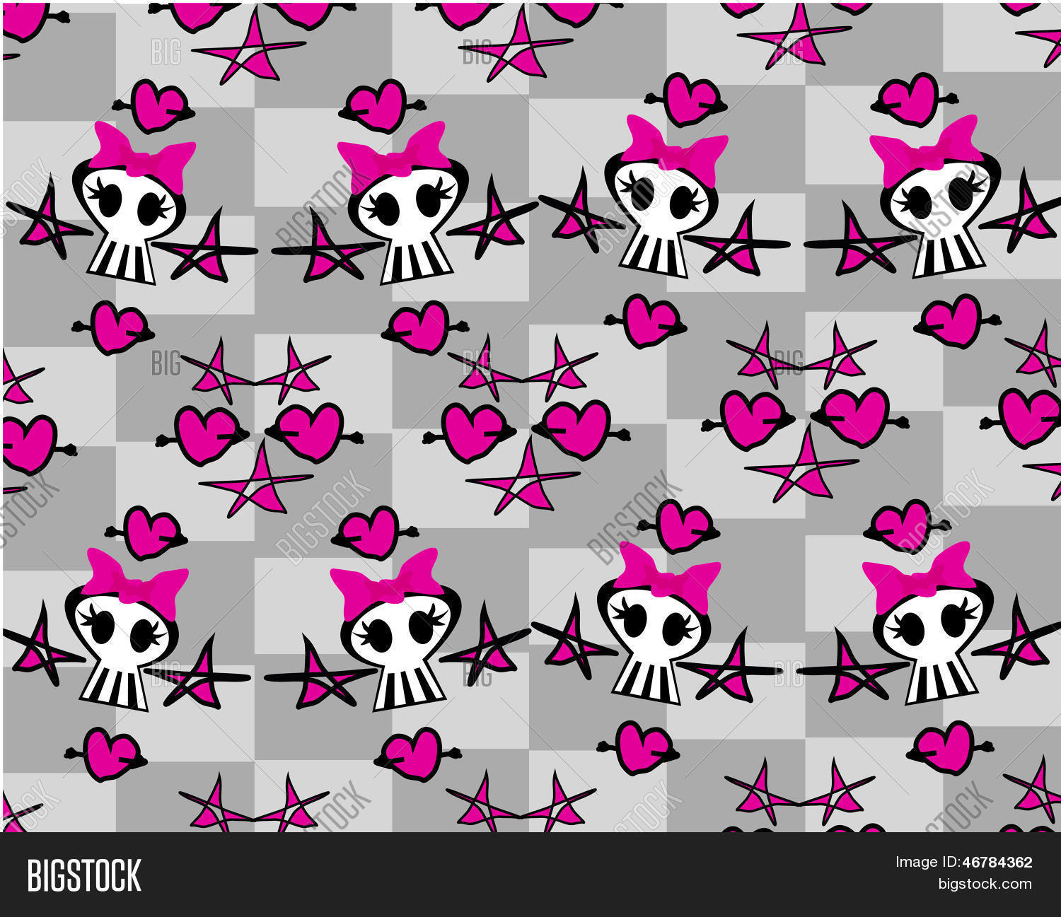 Seamless Emo Skulls Vector & Photo (Free Trial) | Bigstock