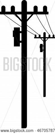 Telephone Pole Power Line Silhouette Images, Illustrations & Vectors ...