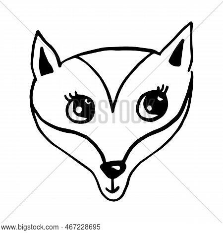 Cute Doodle Fox Face Vector & Photo (Free Trial) | Bigstock