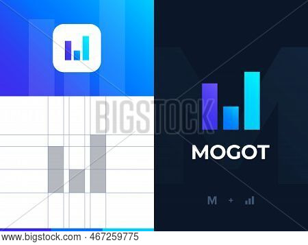 M Growth Graph Logo Vector & Photo (Free Trial) | Bigstock