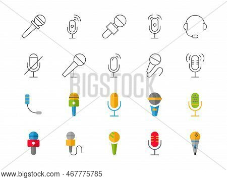 Color Mic Icons. Vector & Photo (Free Trial) | Bigstock